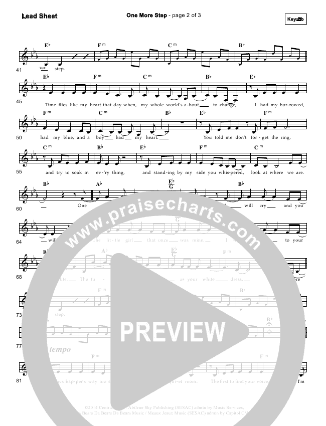 One More Step Sheet Music (Lindsay McCaul) - PraiseCharts
