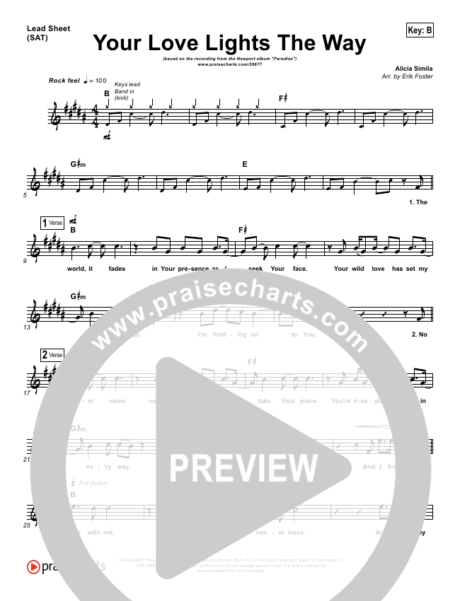 Your Love Lights The Way Sheet Music (Newport) - PraiseCharts