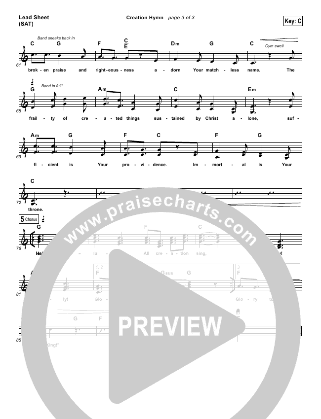 Creation Hymn Sheet Music PDF (Matt Boswell) - PraiseCharts