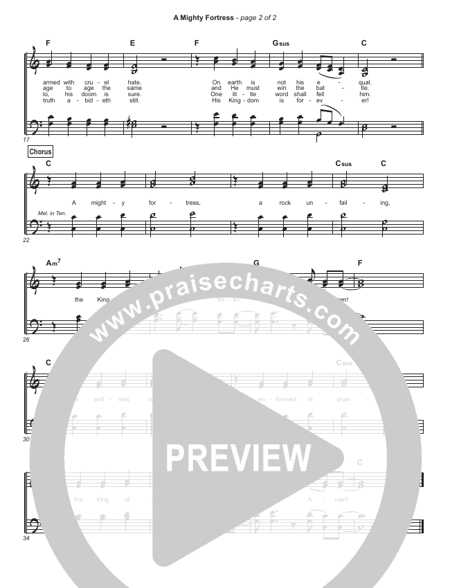 A Mighty Fortress Is Our God Hymn Sheet (Matt Boswell) - PraiseCharts