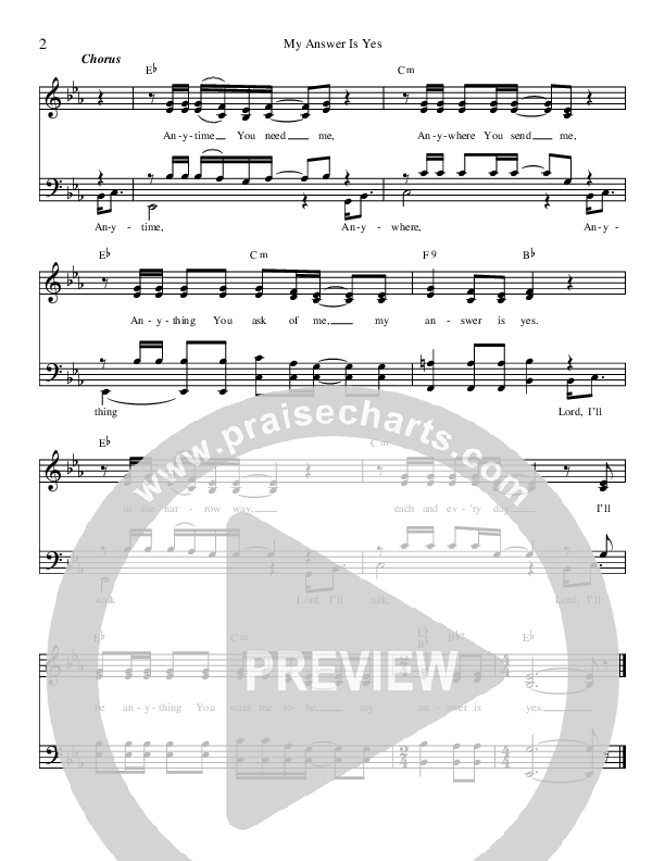My Answer Is Yes Sheet Music PDF (Brian Free & Assurance) - PraiseCharts