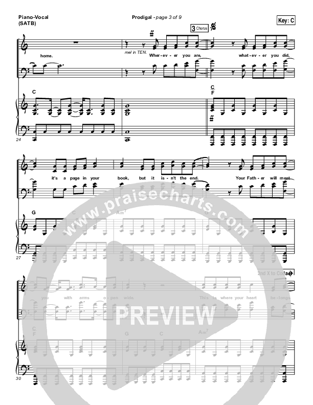 Prodigal Sheet Music PDF (Sidewalk Prophets) - PraiseCharts