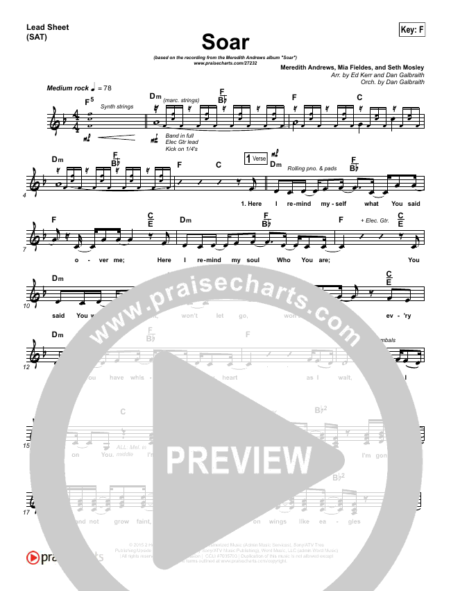 Soar Sheet Music PDF (Meredith Andrews) - PraiseCharts