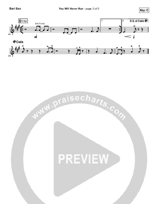 You Will Never Run Bari Sax Sheet Music Pdf Rend Collective