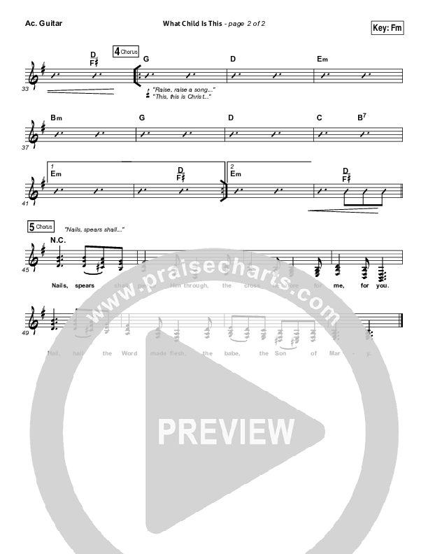 What Child Is This Acoustic Guitar Sheet Music PDF (Chris Tomlin / All ...