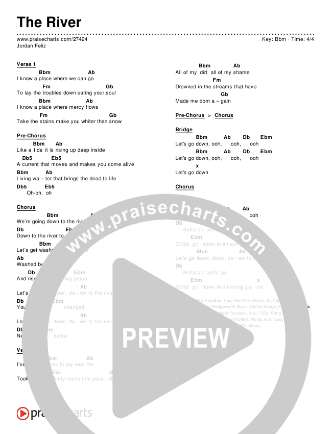 The River Chords PDF (Jordan Feliz) - PraiseCharts