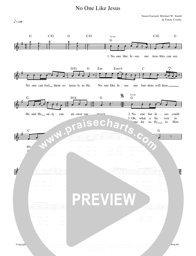 No One Like Jesus Sheet Music PDF (Michael W. Smith) - PraiseCharts