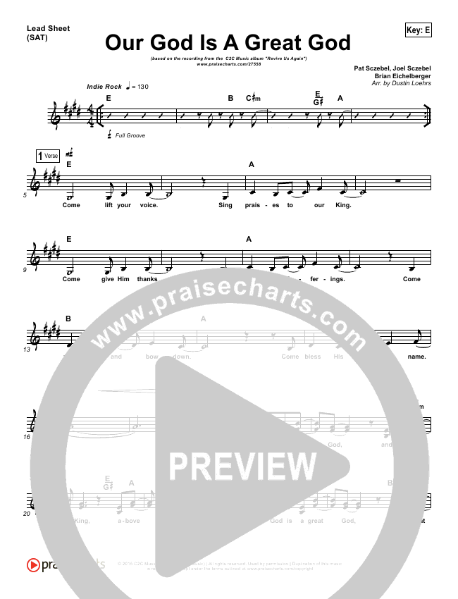 Our God Is A Great God Sheet Music (C2C Music) - PraiseCharts