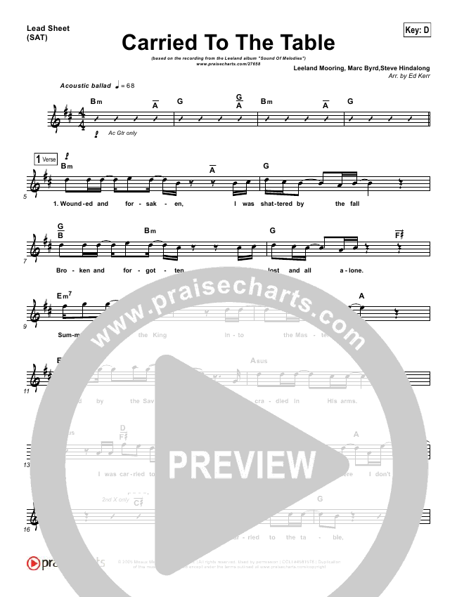 Carried To The Table Sheet Music (Worship Together) - PraiseCharts