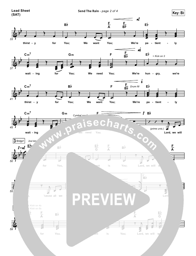 Send The Rain Sheet Music (William McDowell) - PraiseCharts