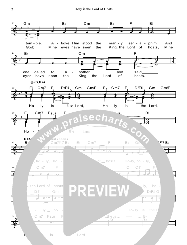 Holy Is The Lord Of Hosts Sheet Music PDF (Dennis Prince / Nolene ...
