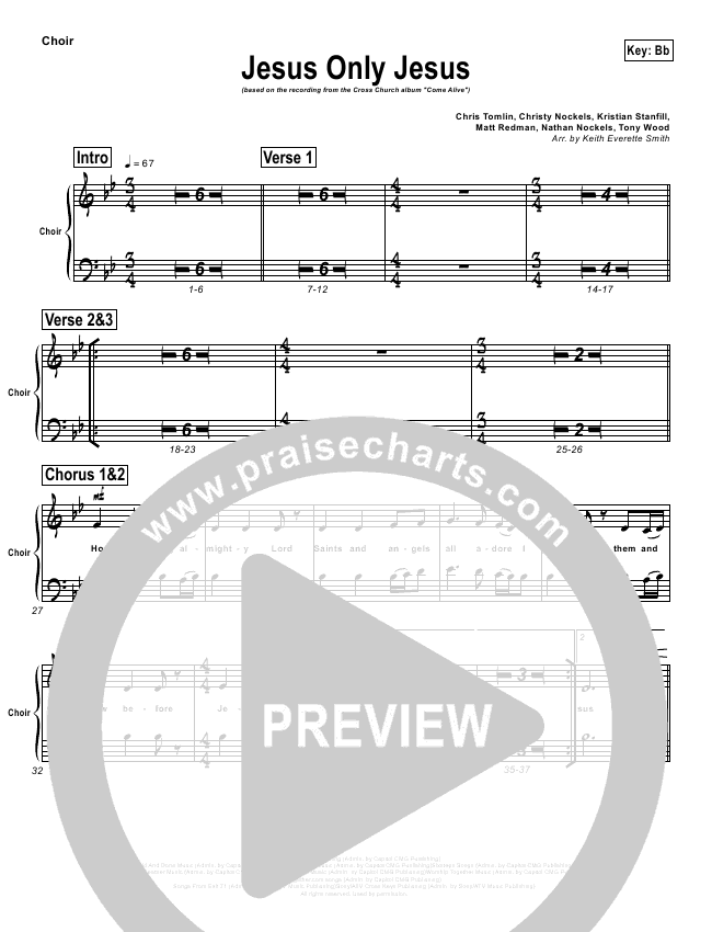Jesus Only Jesus Sheet Music (Cross Church Worship / David McKinney ...
