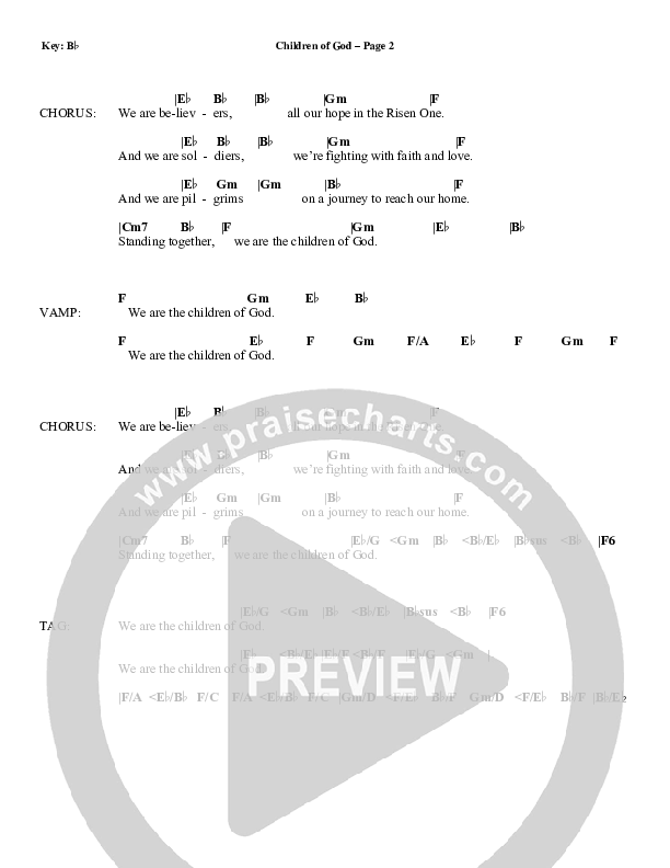 Children Of God Chords PDF (Phil Wickham) - PraiseCharts