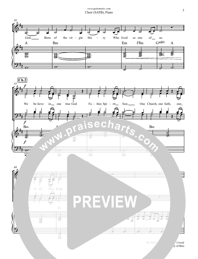 We Believe (Apostles Creed) Sheet Music PDF (Keith & Kristyn Getty ...