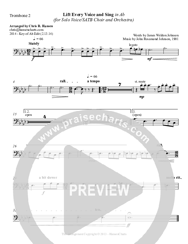 Lift Every Voice And Sing (Chris Hansen) - PraiseCharts