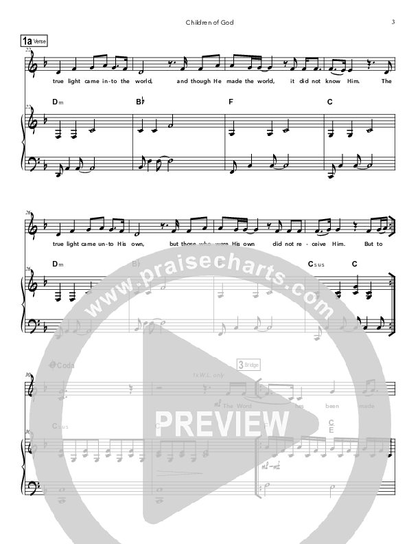 Children Of God Sheet Music PDF (Doorpost Songs / Dave and Jess Ray ...
