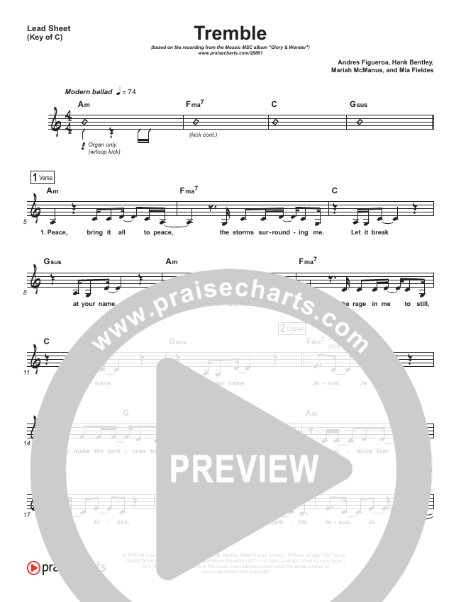 Tremble Sheet Music PDF (Mosaic MSC) - PraiseCharts