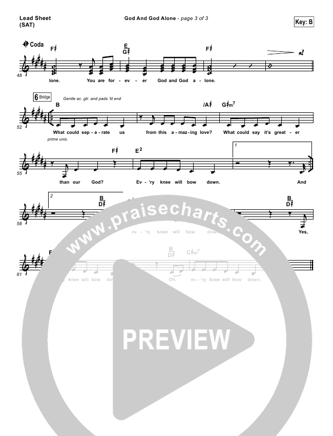 God And God Alone Sheet Music Pdf Chris Tomlin Praisecharts