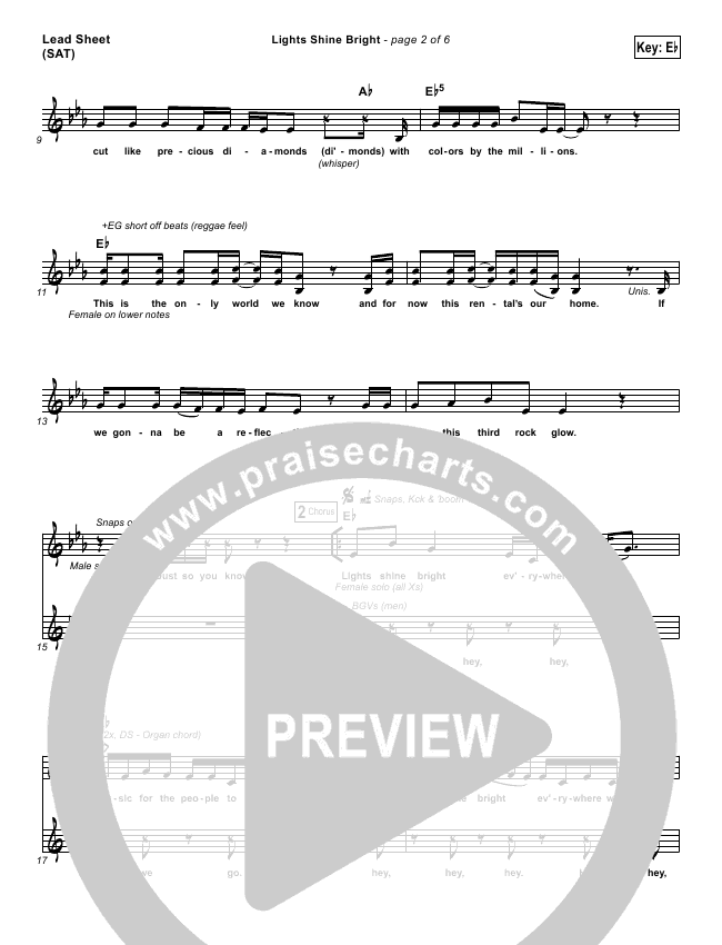 Lights Shine Bright Sheet Music (TobyMac / Hollyn) - PraiseCharts