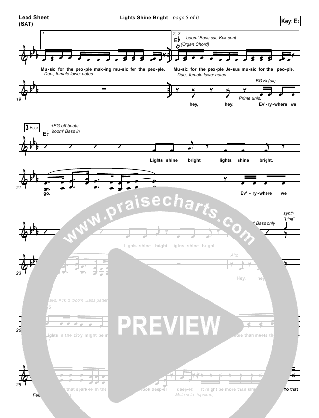 Lights Shine Bright Sheet Music (TobyMac / Hollyn) - PraiseCharts