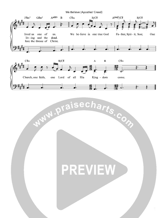 We Believe (Apostles Creed) Sheet Music (Keith & Kristyn Getty ...