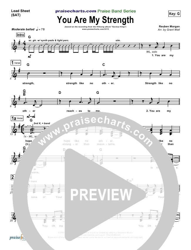 You Are My Strength Sheet Music PDF (Hillsong Worship) - PraiseCharts