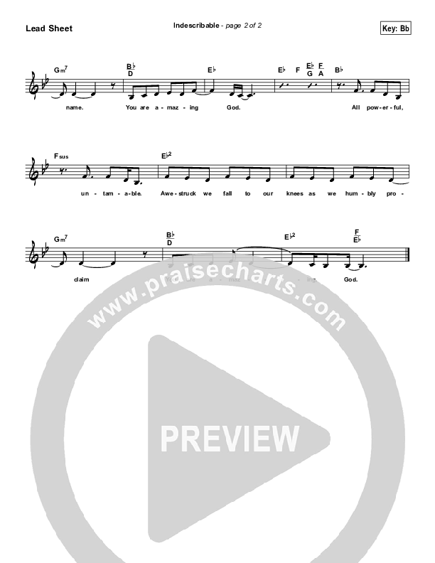Indescribable (Simplified) Sheet Music PDF (Chris Tomlin / Passion ...