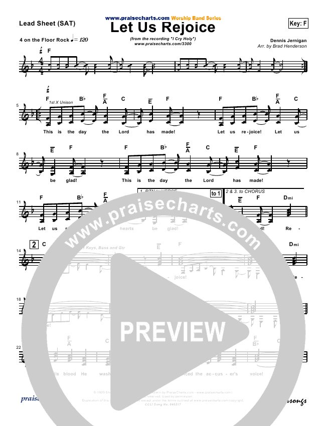 Let Us Rejoice Sheet Music (Dennis Jernigan) - PraiseCharts