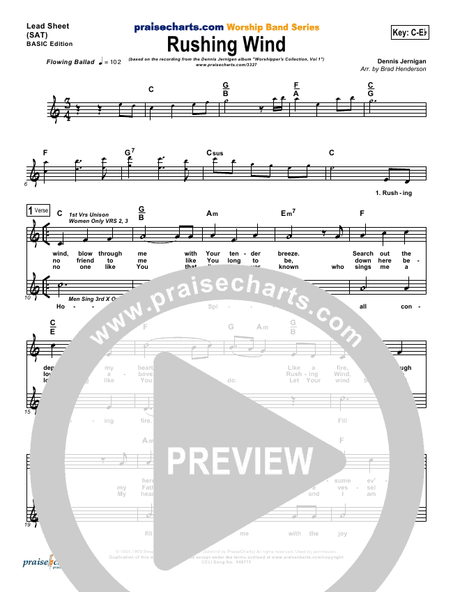 Rushing Wind Sheet Music PDF (Dennis Jernigan) - PraiseCharts
