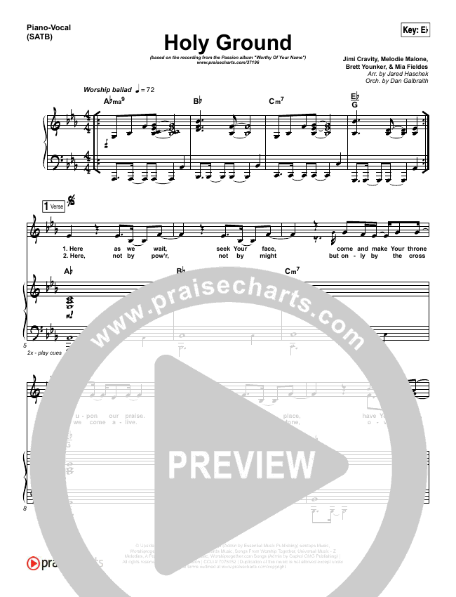 Holy Ground Sheet Music PDF (Passion / Melodie Malone) - PraiseCharts