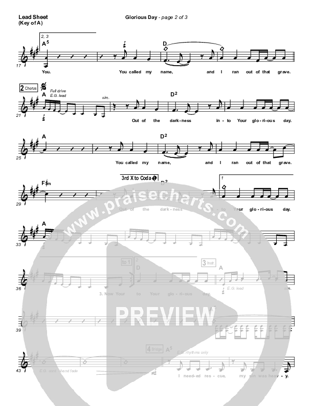 Glorious Day Sheet Music PDF (Passion / Kristian Stanfill) - PraiseCharts