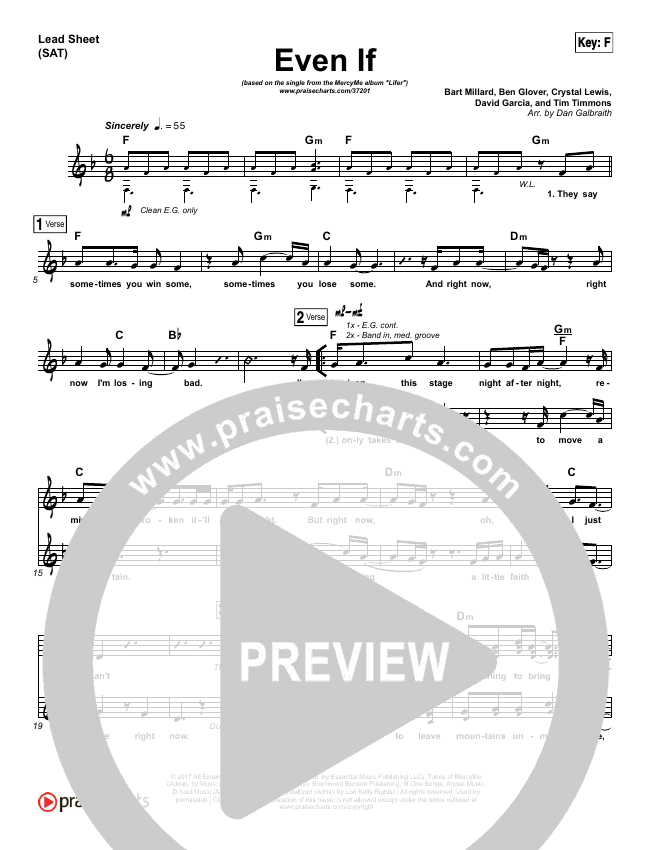 Even If Sheet Music PDF (MercyMe) - PraiseCharts