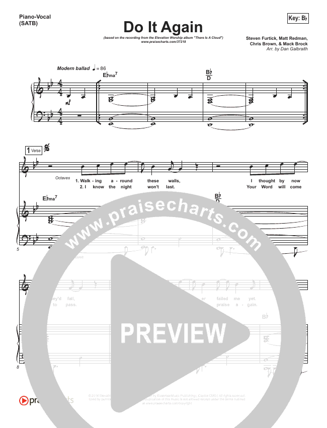 Do It Again Sheet Music PDF (Elevation Worship) - PraiseCharts