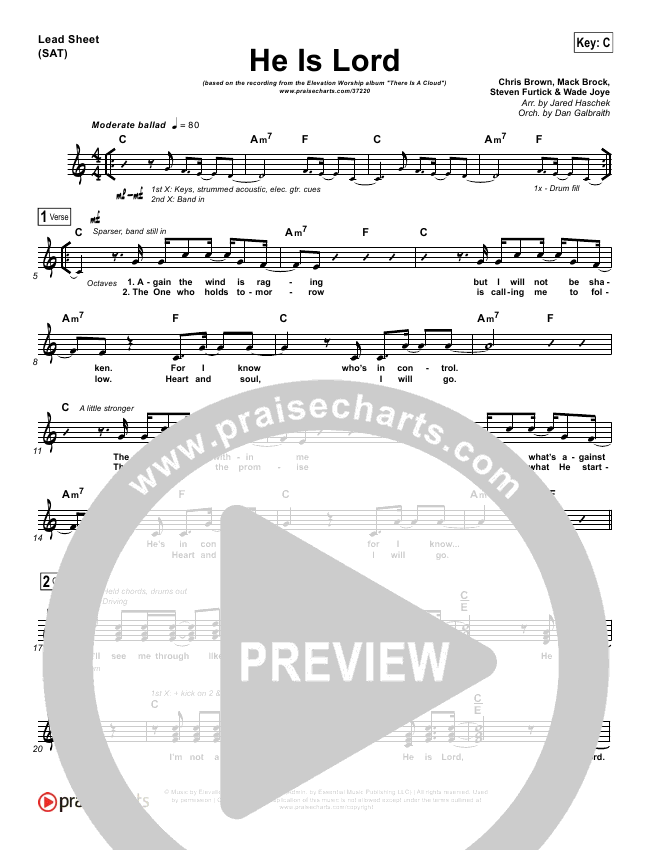 He Is Lord Sheet Music PDF (Elevation Worship) - PraiseCharts