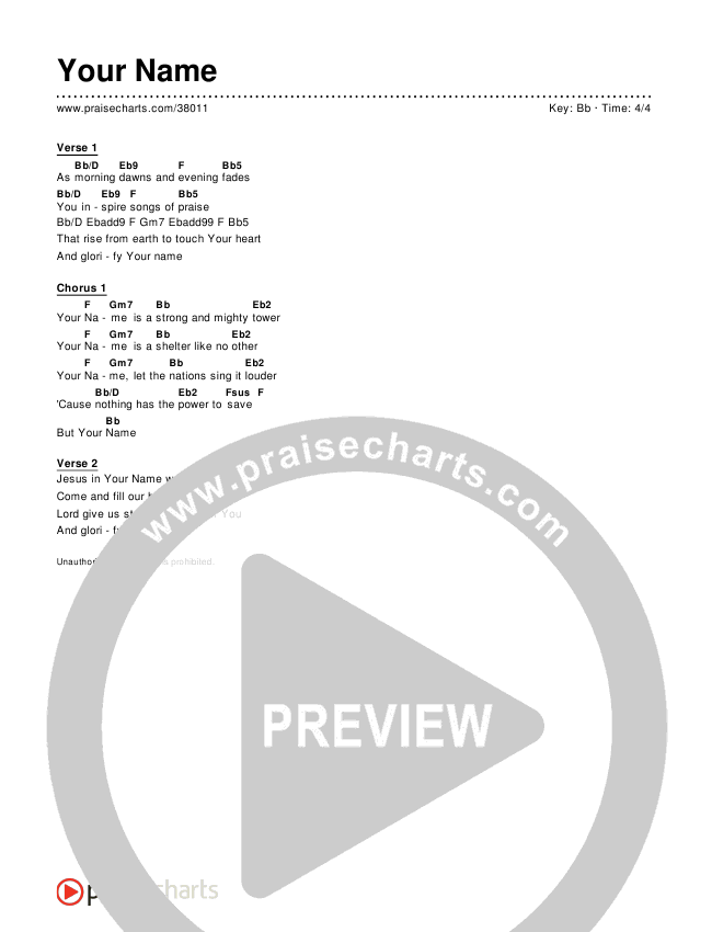 Your Name (Simplified) Chords PDF () - PraiseCharts