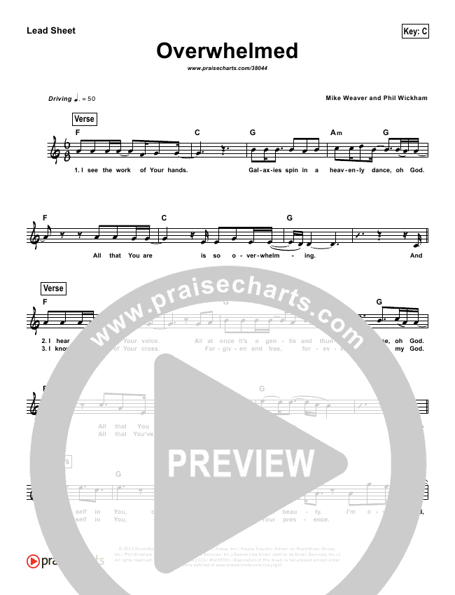 Overwhelmed (Simplified) Sheet Music PDF () - PraiseCharts