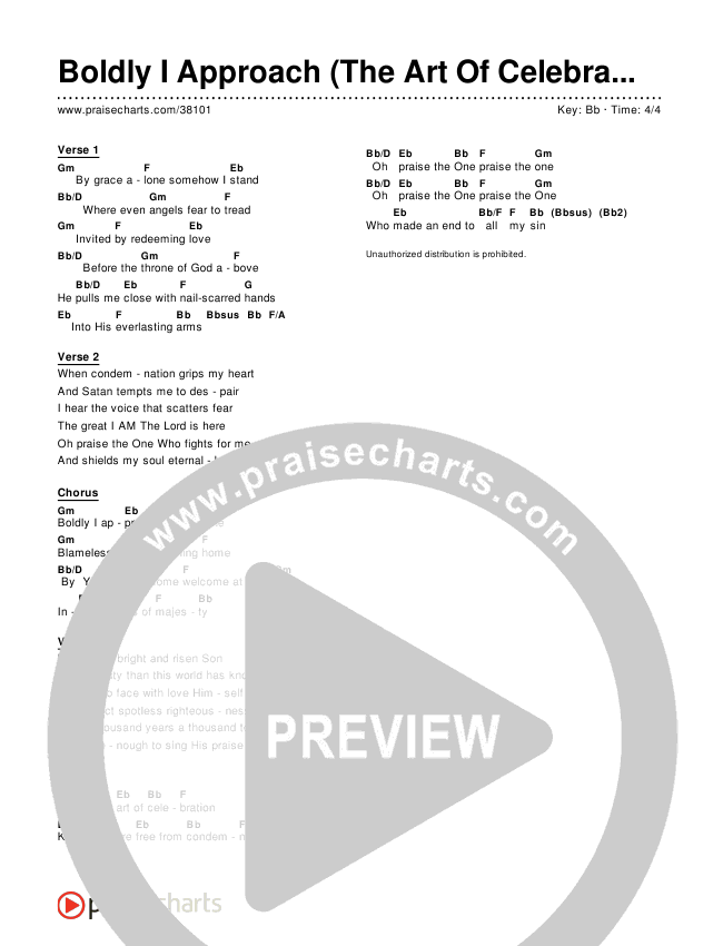 Boldly I Approach (The Art Of Celebration) (Simplified) Chords PDF ...