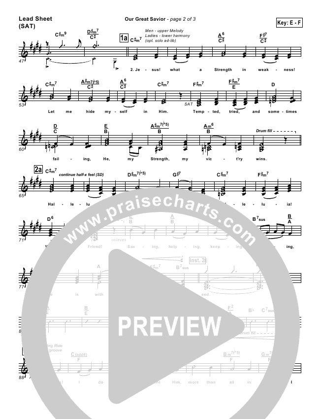 Our Great Savior Sheet Music PDF (PraiseCharts Band / Arr. John Wasson ...