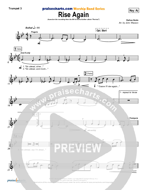 Rise Again (Dallas Holm) - PraiseCharts