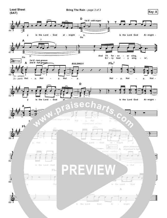 Bring The Rain Sheet Music (MercyMe) - PraiseCharts