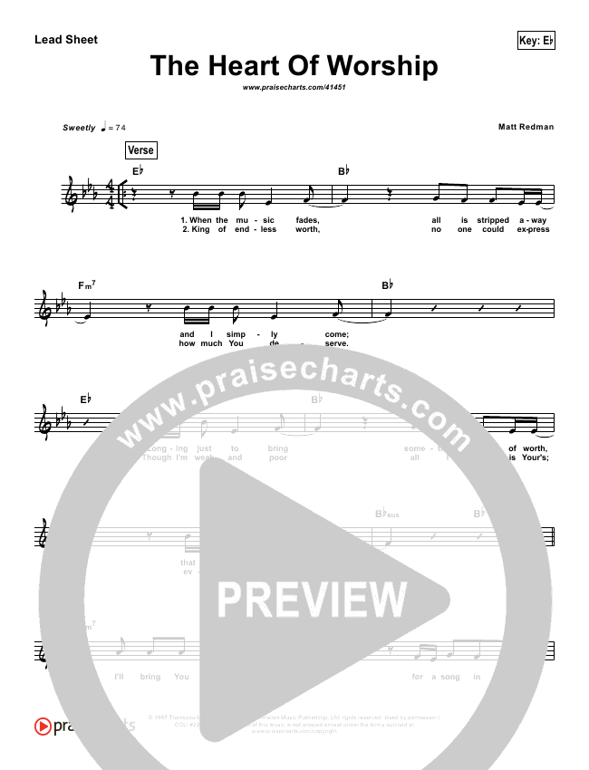 The Heart Of Worship (Simplified) Sheet Music () - PraiseCharts