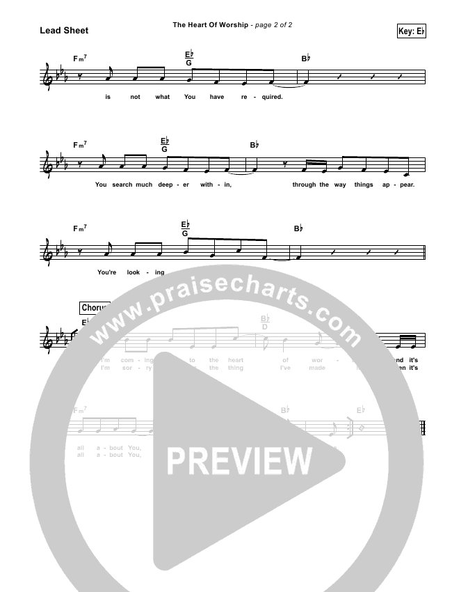 The Heart Of Worship (Simplified) Sheet Music () - PraiseCharts