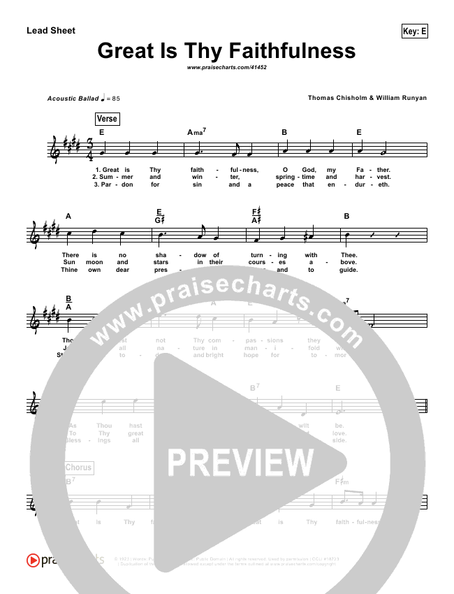 Great Is Thy Faithfulness (Simplified) Sheet Music (Traditional Hymn ...