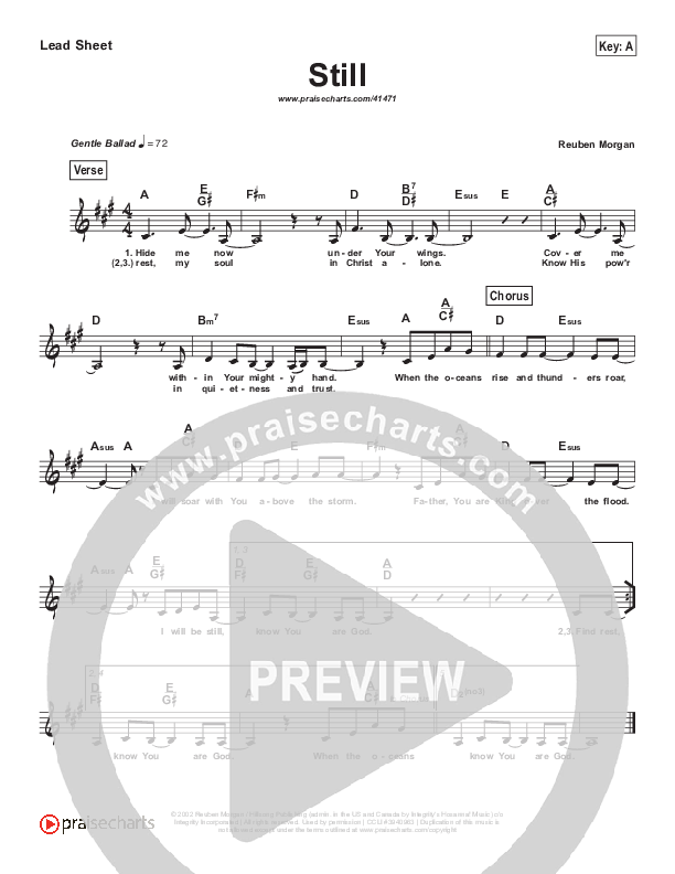 Still (Simplified) Sheet Music PDF (Hillsong Worship) - PraiseCharts