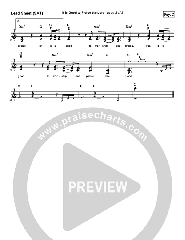 It Is Good To Praise The Lord Sheet Music PDF (Maranatha Singers ...