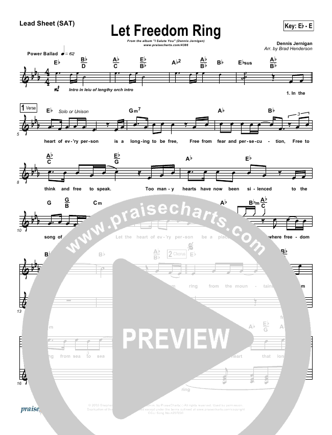 Let Freedom Ring Sheet Music (Dennis Jernigan) - PraiseCharts