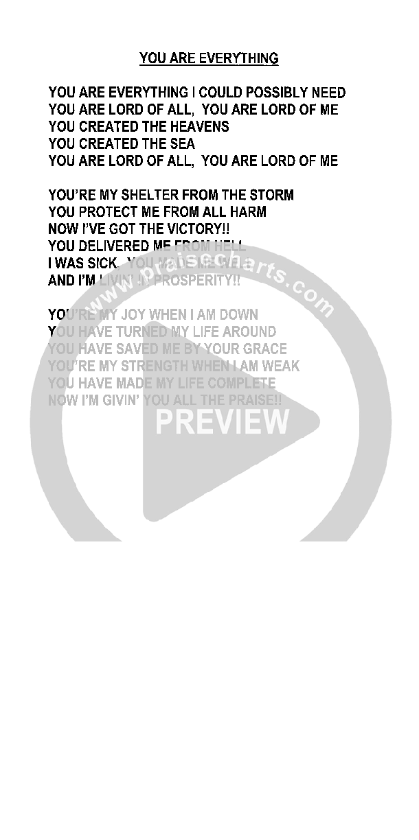 You Are Everything Chords PDF (Heath Jarvis) - PraiseCharts