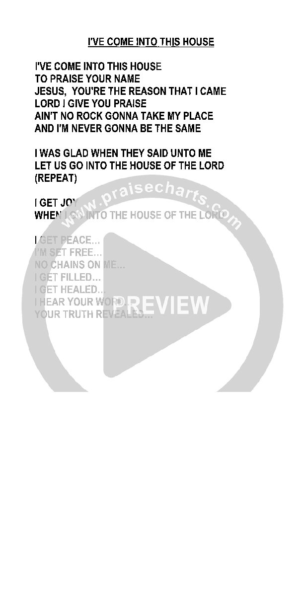Ive Come Into This House Chords Pdf Heath Jarvis Praisecharts