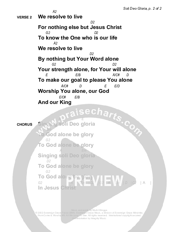 Soli Deo Gloria Chords Pdf Sovereign Grace Praisecharts Hot Sex Picture