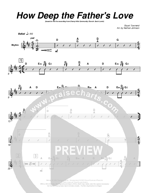 How Deep The Fathers Love For Us Sheet Music Pdf Cherry Hills